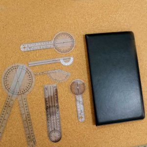 Goniometer Set - 6 Pcs Plastic Ruler with Lather Case - Techno Health