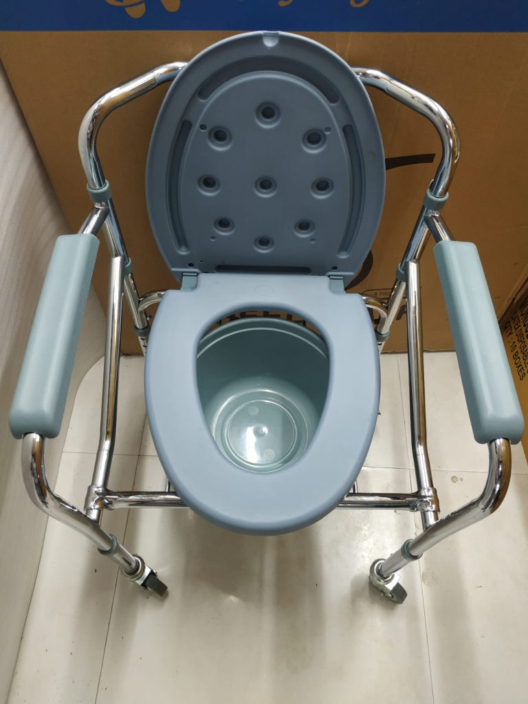 Height Adjustable Commode Wheelchair - Techno Health