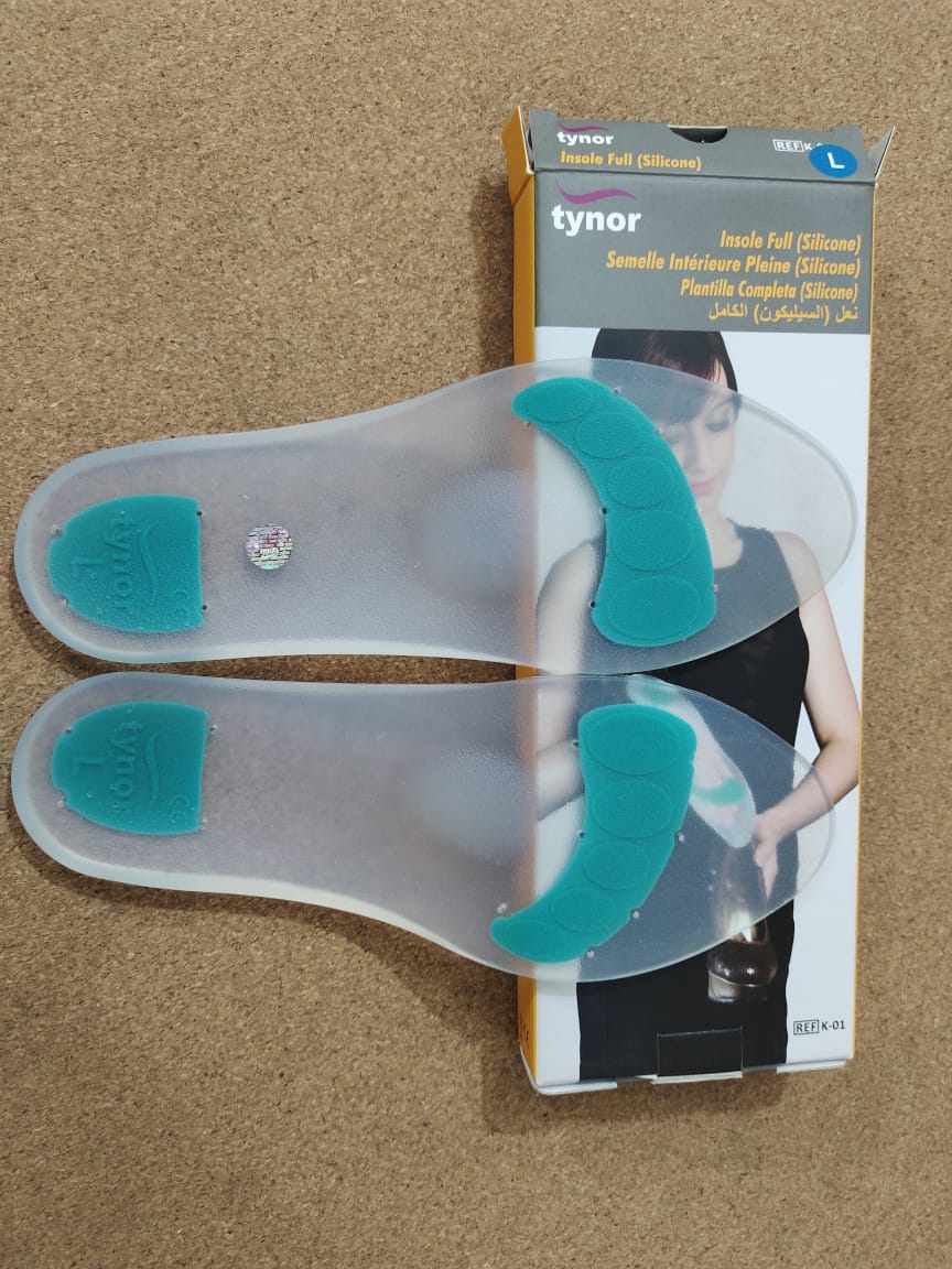 Insole Heel Cushion Full Silicon Heel Pad (Pair) - Techno Health