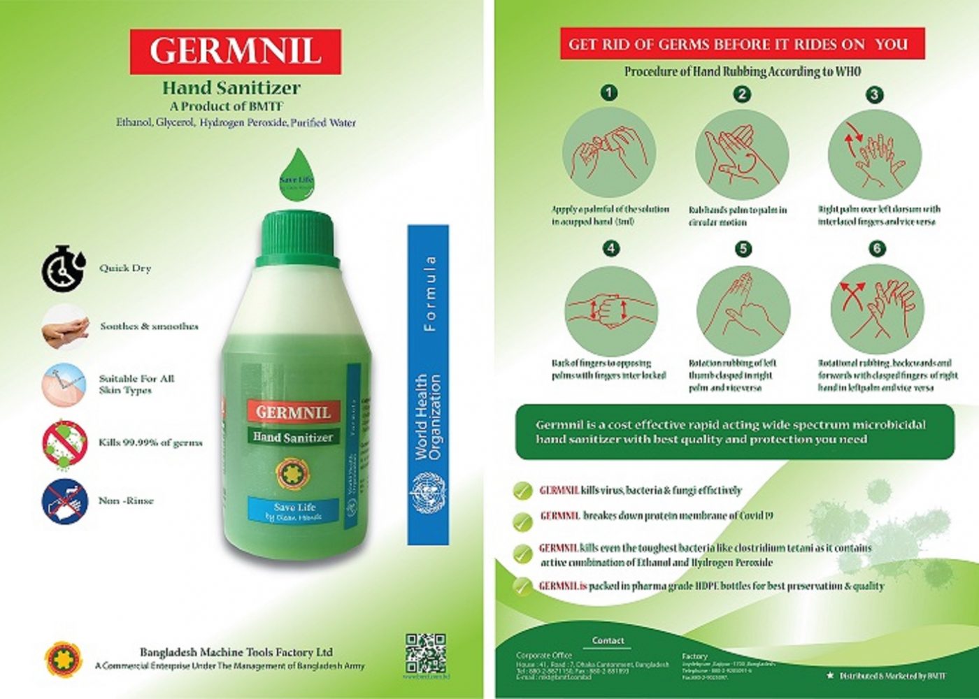Germnil Hand Sanitizer 250ml - Techno Health